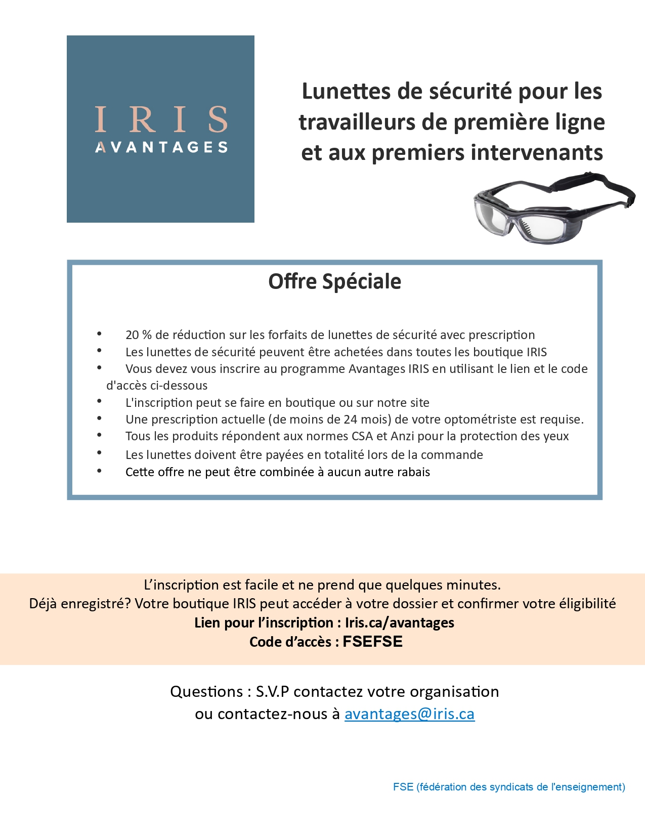 Rabais aux membres – SERF (FSE-CSQ)